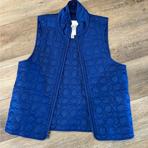 Coach | Jackets & Coats | Coach Blue Vest | Poshmark
